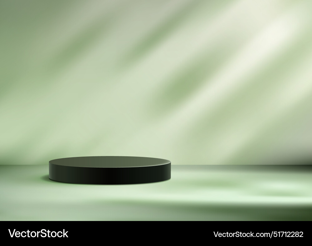 Minimal 3d black circular podium sophisticated Vector Image