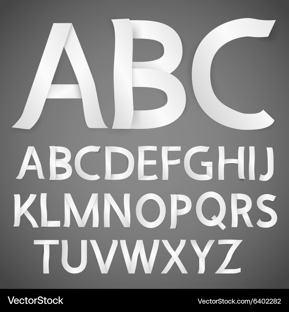 Paper font Royalty Free Vector Image - VectorStock