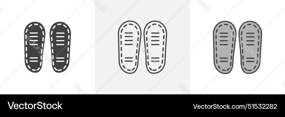 Soles icon set footprint symbol sneaker step Vector Image