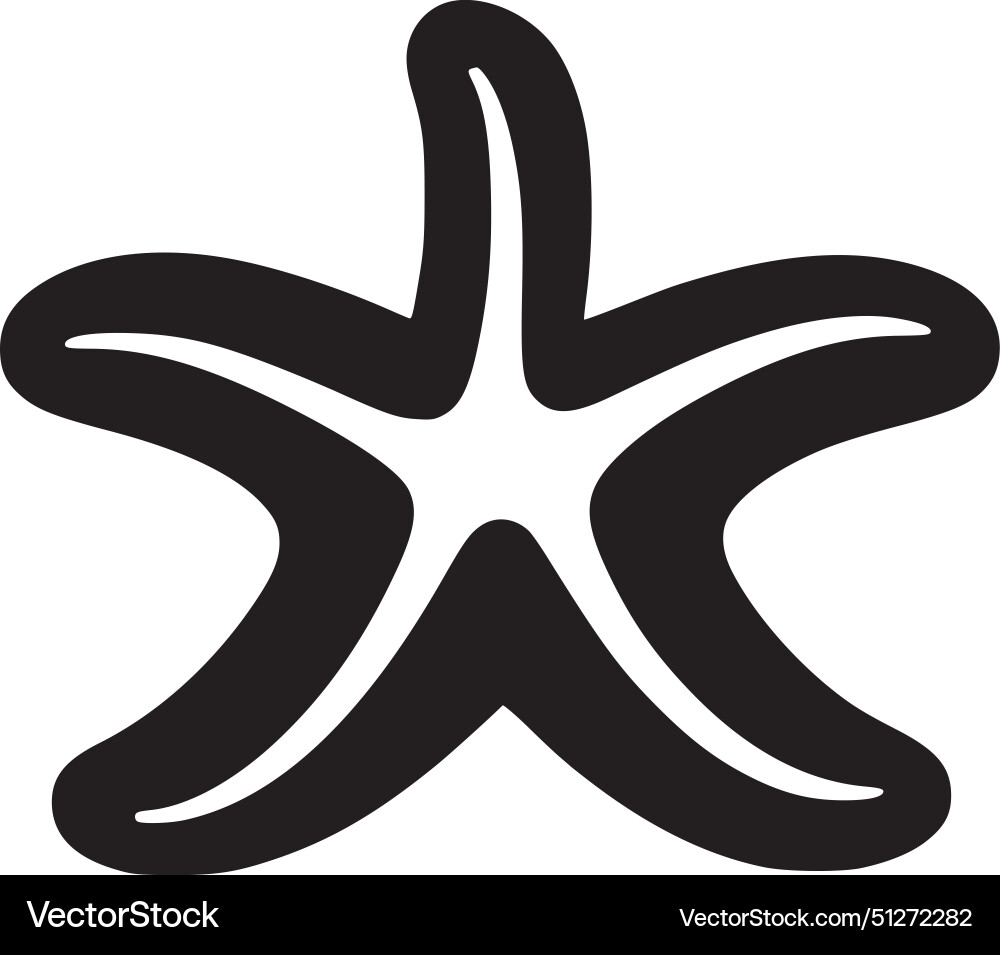 Starfish - black and white Royalty Free Vector Image