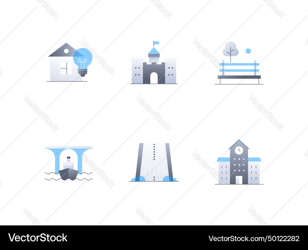 Urban architecture and landmarks - flat design Vector Image