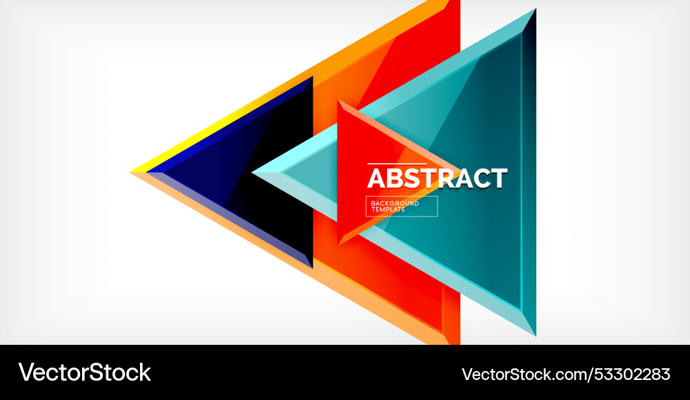 Abstract background - colorful triangles with 3d Vector Image