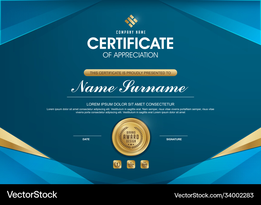Certificate 333 Royalty Free Vector Image - VectorStock