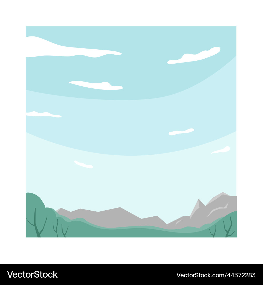 Clear sky in morning landscape scene Royalty Free Vector