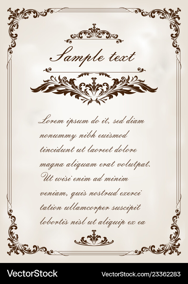 Decorative frame in vintage style Royalty Free Vector Image
