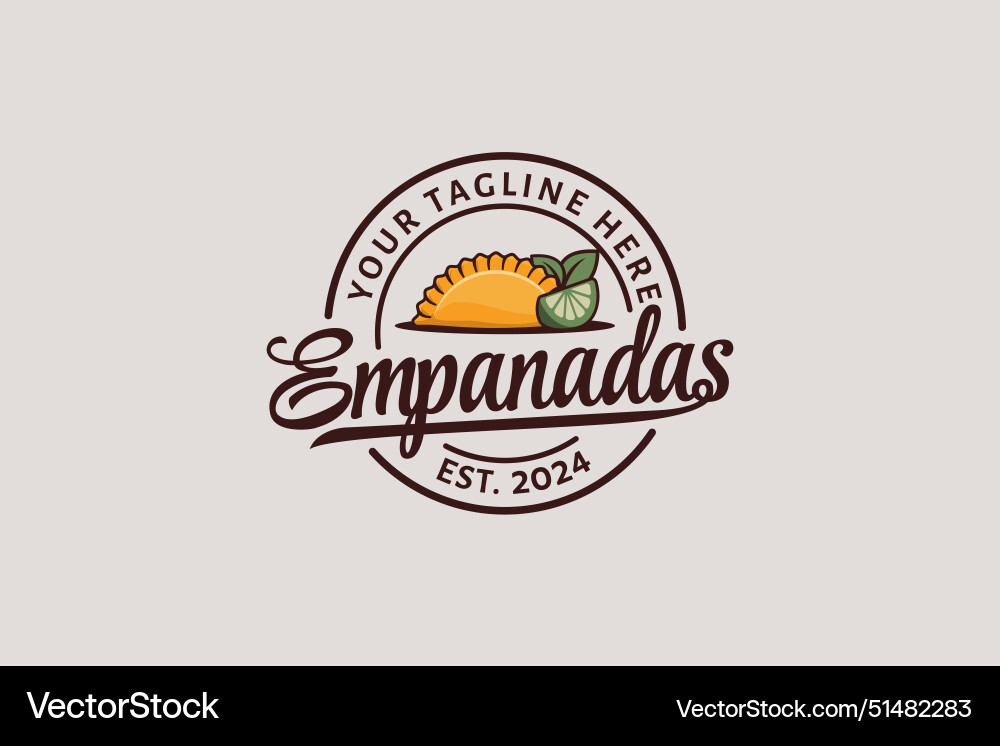 Empanadas logo with a combination of an empanada Vector Image
