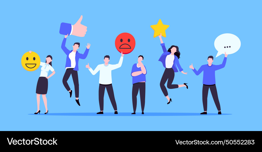 Employee feedback work satisfaction survey Vector Image