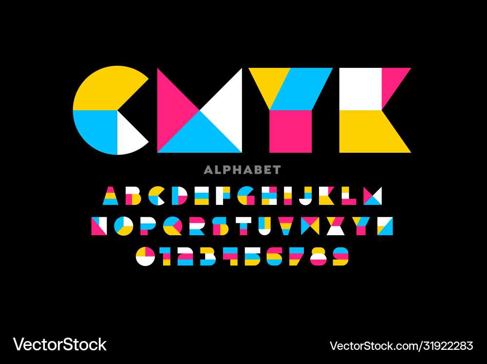 Geometric Alphabet Font Royalty Free Vector Image