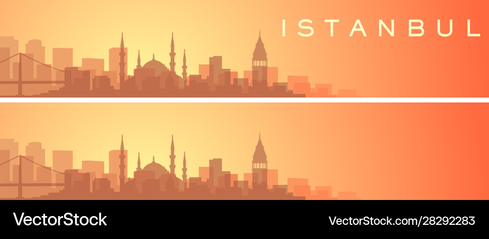 Istanbul beautiful skyline scenery banner Vector Image
