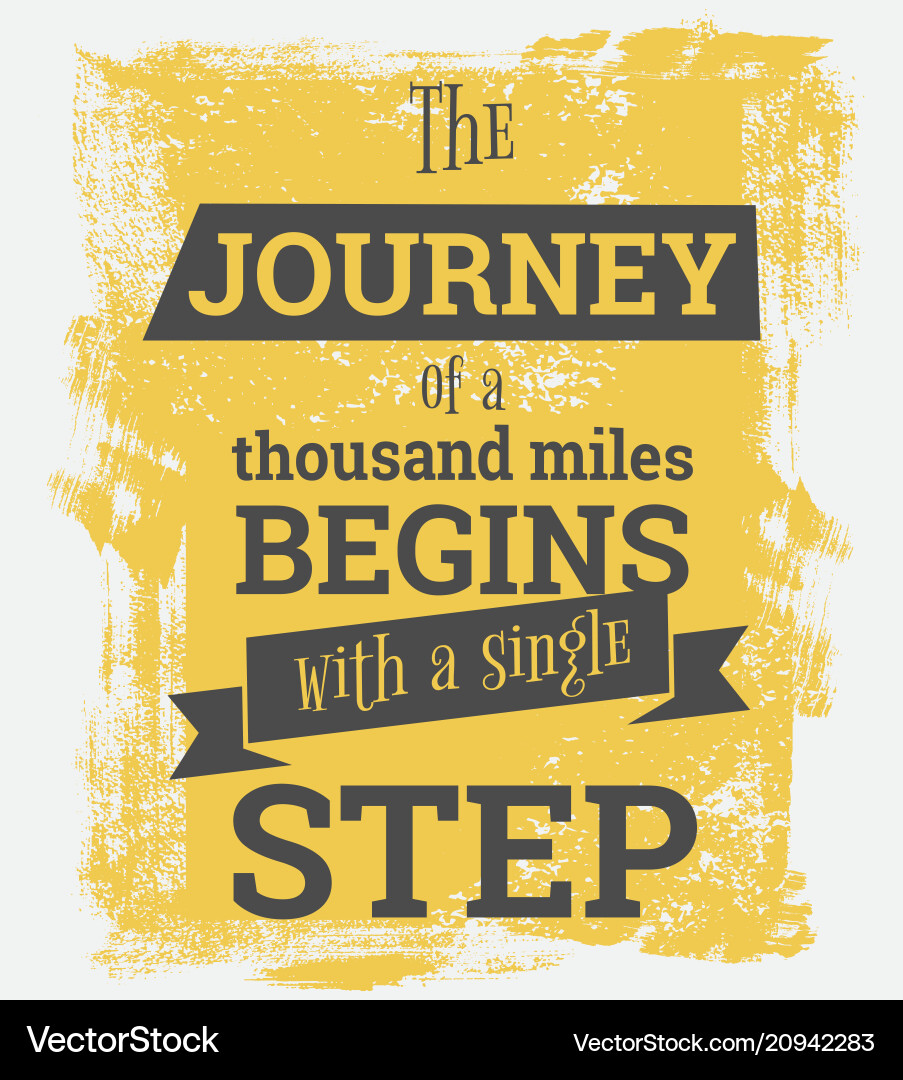 Journey begins with one step Royalty Free Vector Image