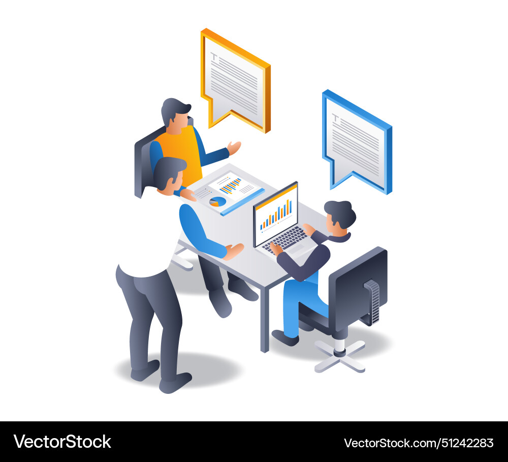 Meeting conversation developing company business Vector Image