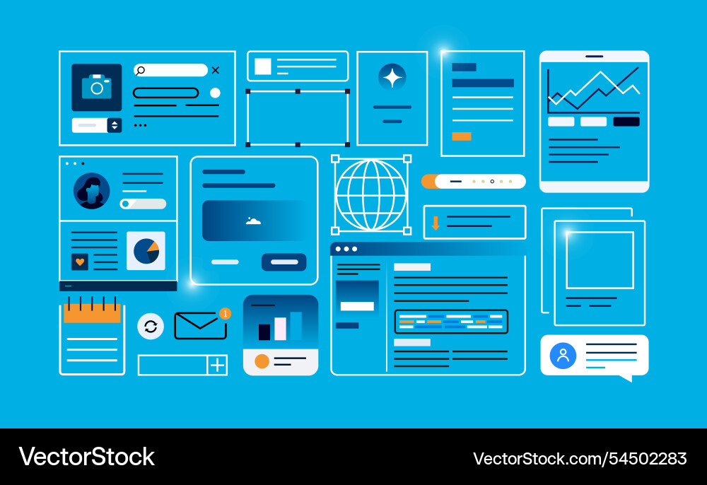 Organized data windows Royalty Free Vector Image