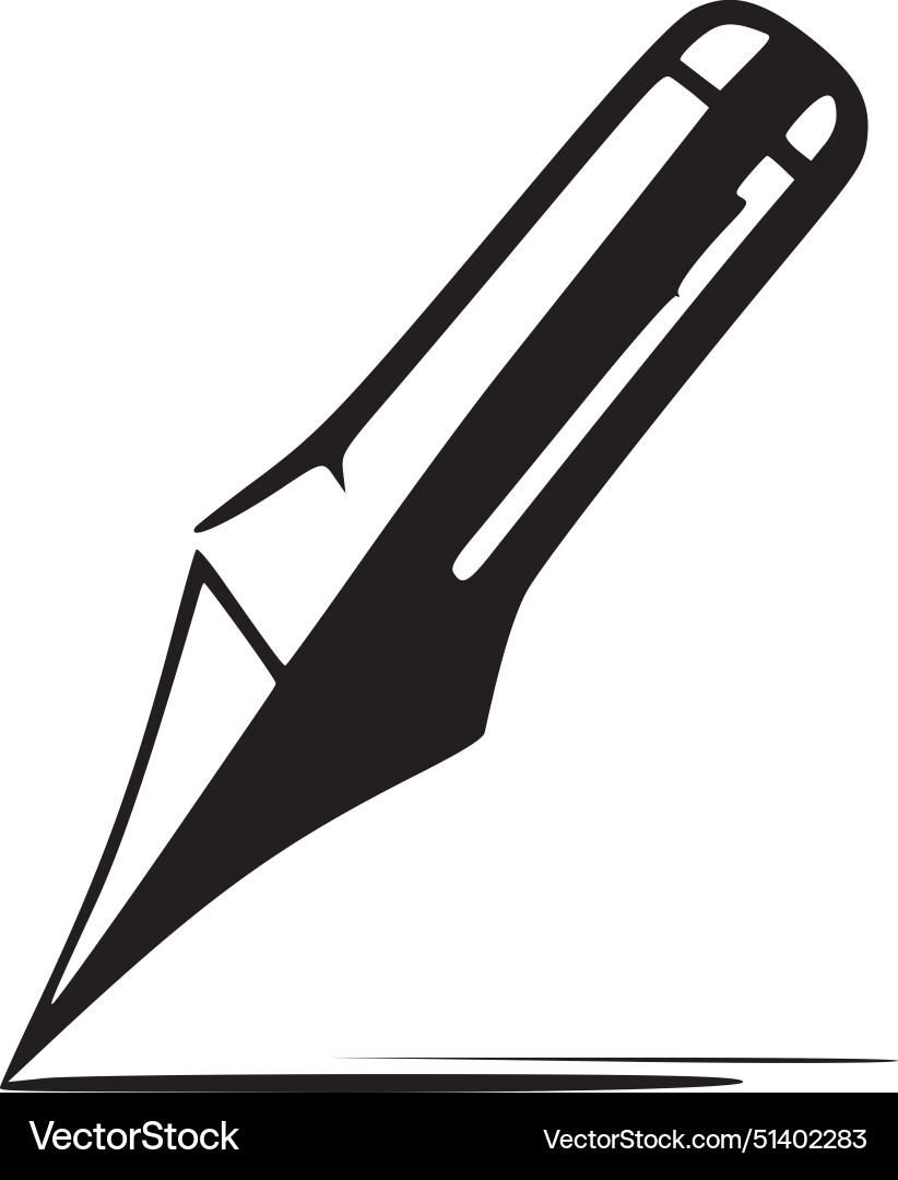 Pen - minimalist and flat logo Royalty Free Vector Image