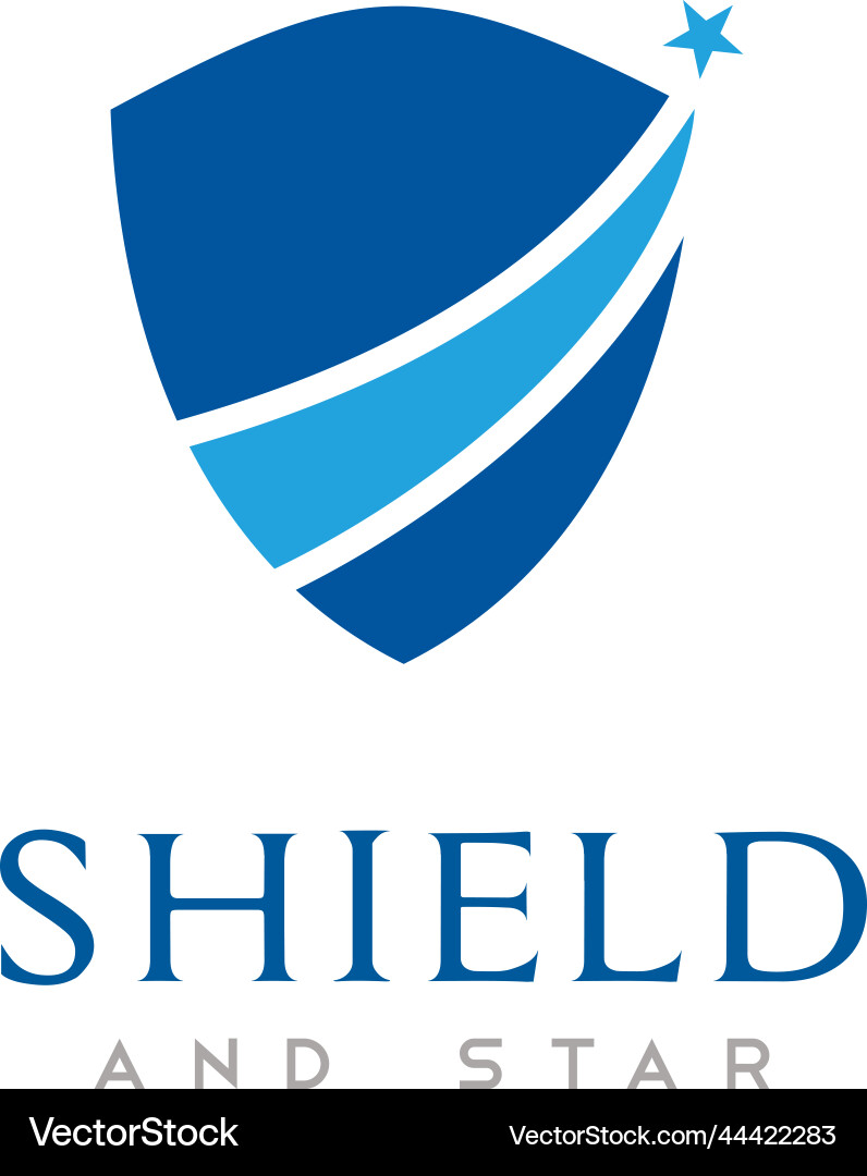 Shield star protection guard secure private logo Vector Image