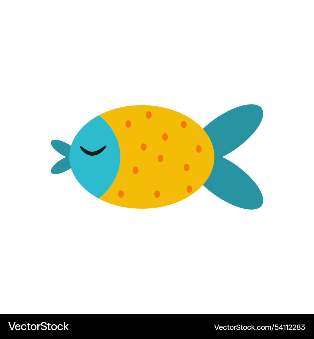Simple cute fish cartoon Royalty Free Vector Image