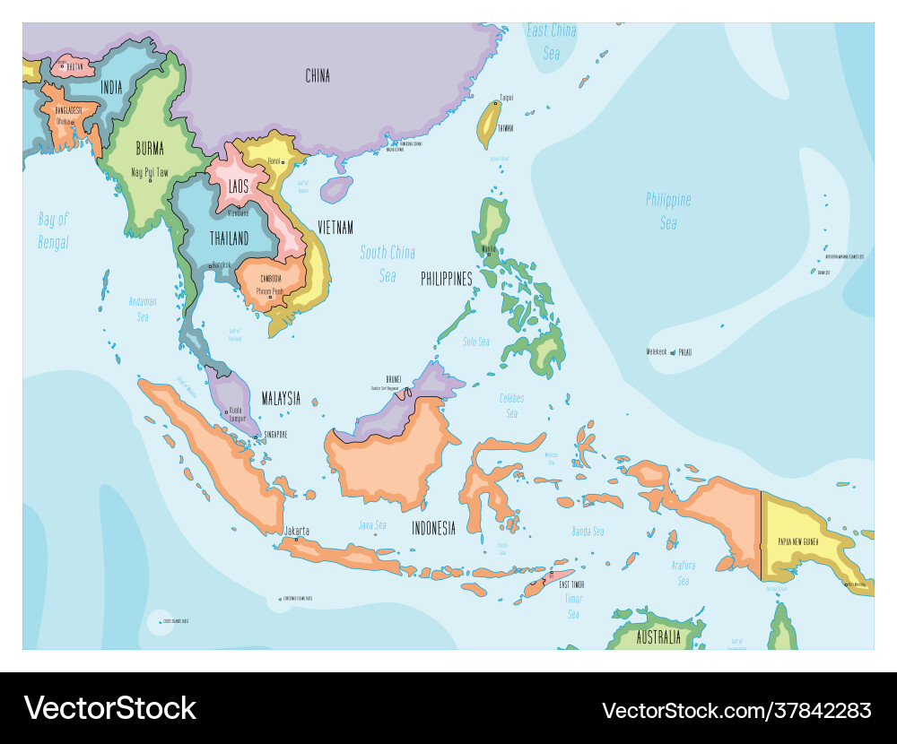 Detailed Political Map Of Southeast Asia For Free East Asia Map