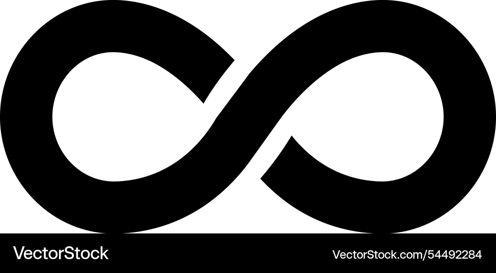 Black infinity symbol Royalty Free Vector Image