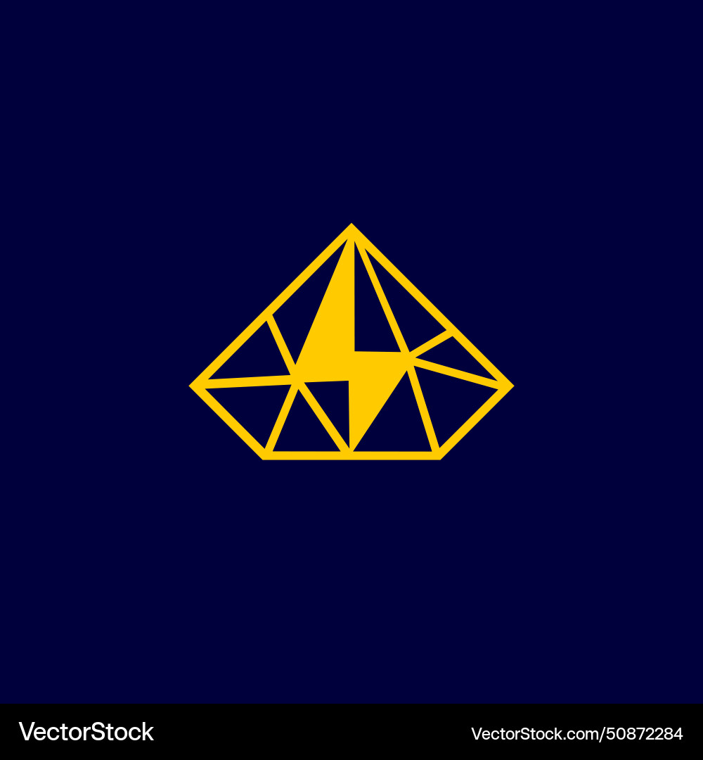 Electric diamond logo diamond yellow logo Vector Image