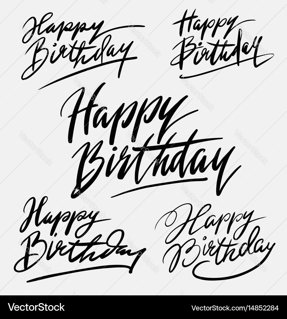 Happy birthday hand written typography Royalty Free Vector