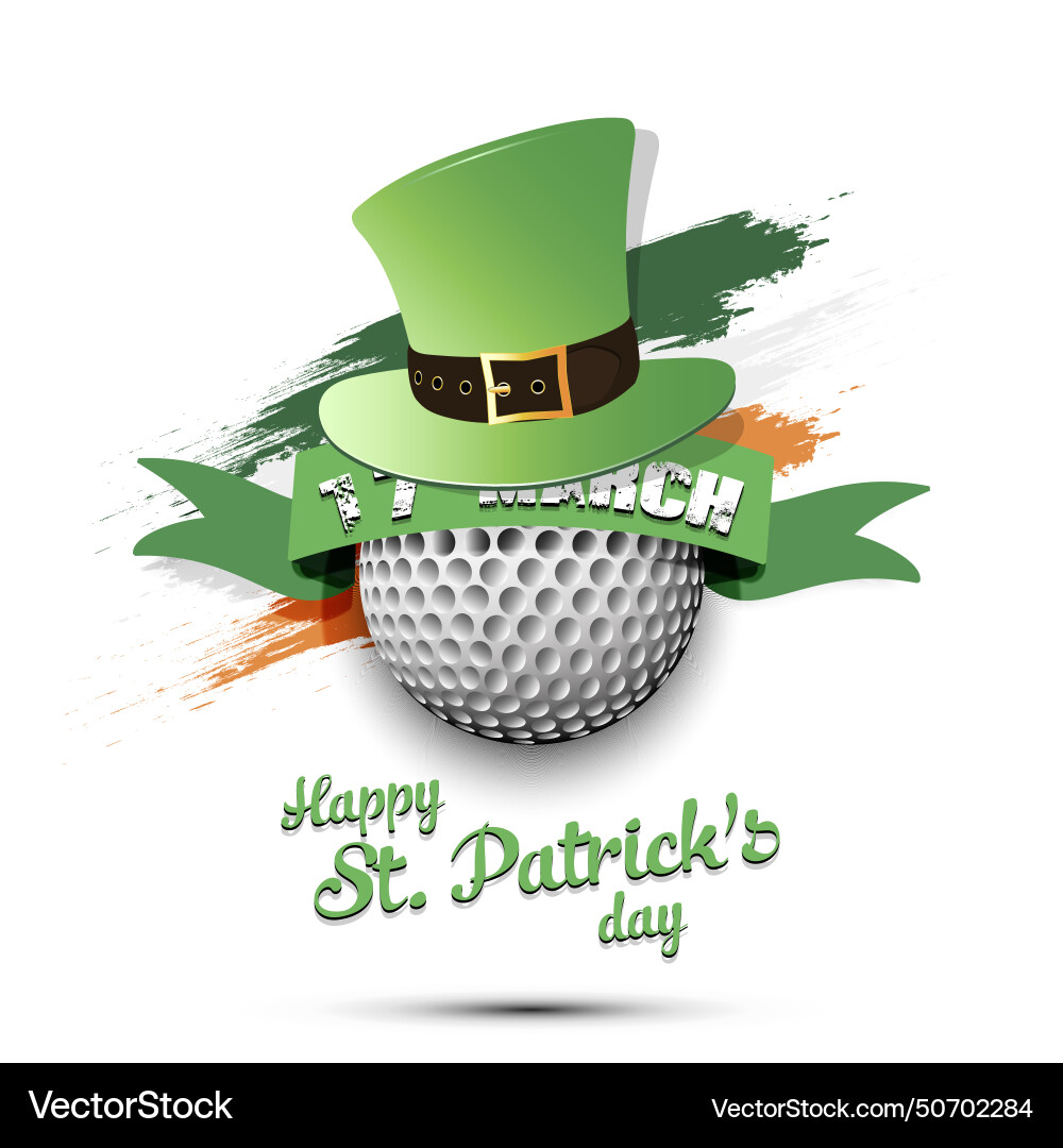 Happy st patricks day and golf ball Royalty Free Vector