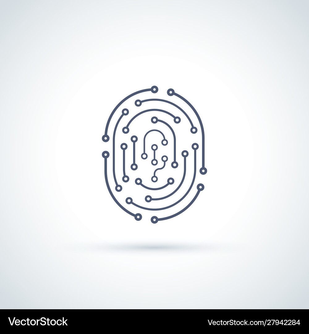 Id scanning app icon fingerprint Royalty Free Vector Image