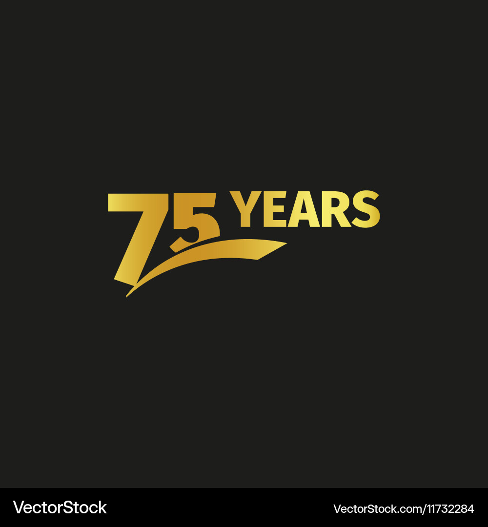 Isolated abstract golden 75th anniversary logo Vector Image