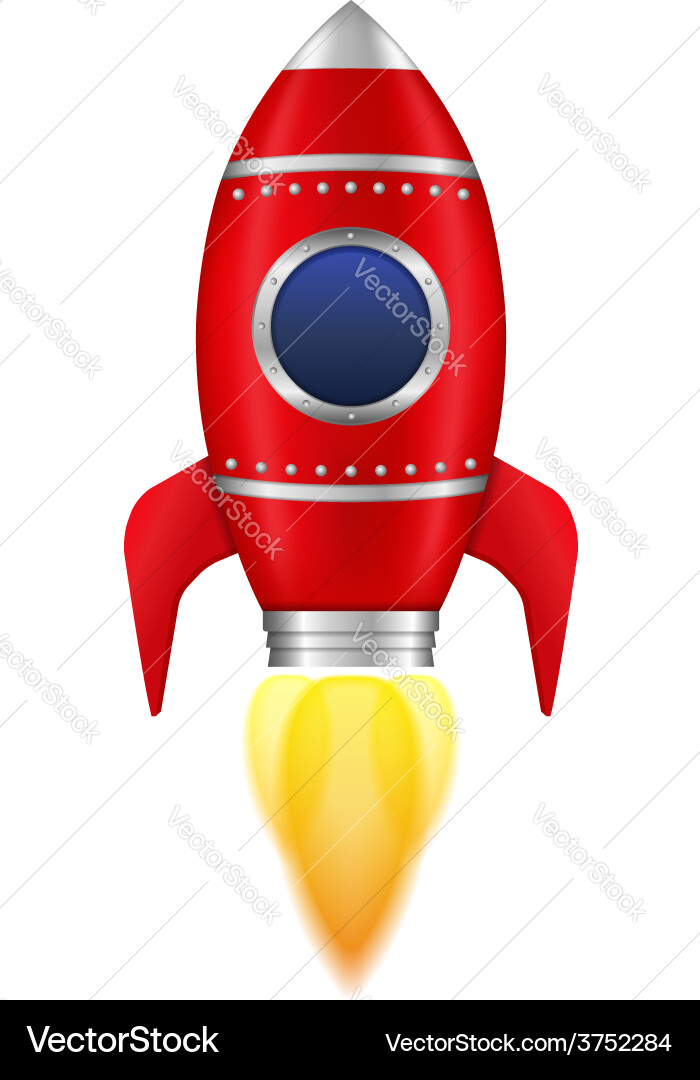 Red rocket Royalty Free Vector Image - VectorStock