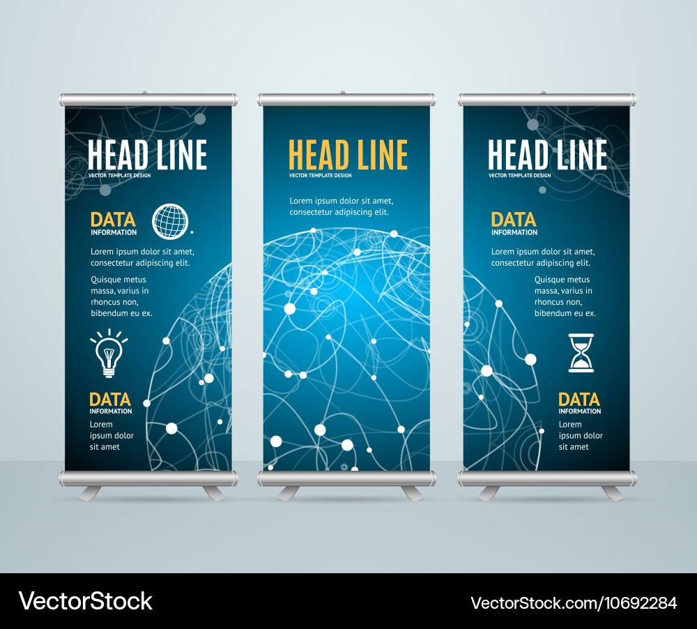 Roll up banner template cosmos science concept Vector Image