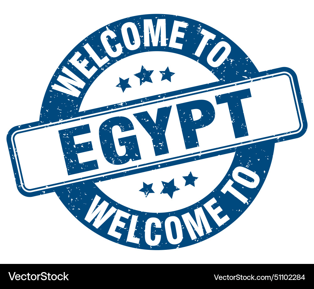 Welcome to egypt stamp round sign Royalty Free Vector Image