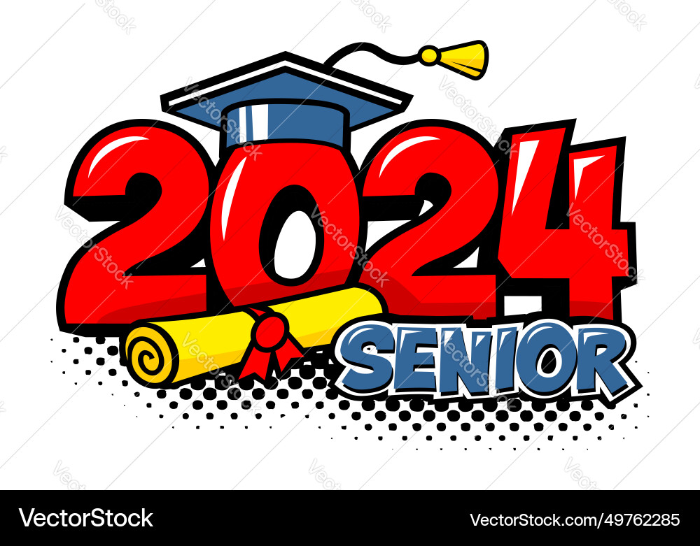2024 graduate class logo Royalty Free Vector Image