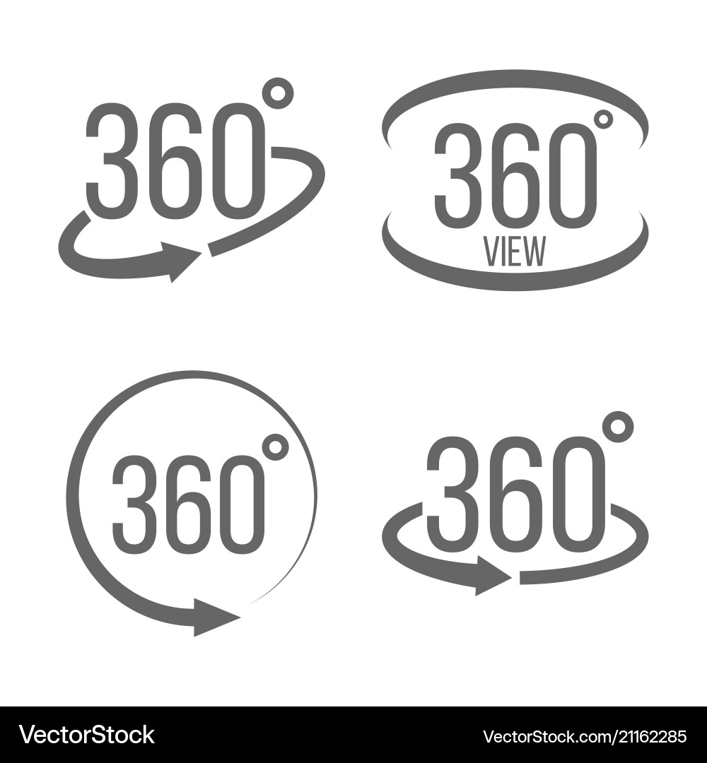 360 Degree View Icons Royalty Free Vector Image