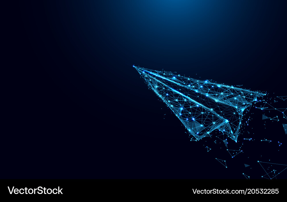 Abstract shark form lines and triangles point Vector Image