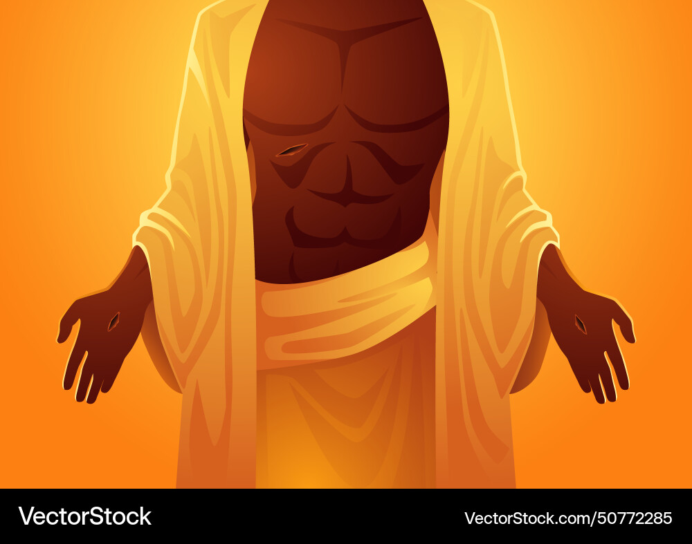 Biblical silhouette jesus scars Royalty Free Vector Image
