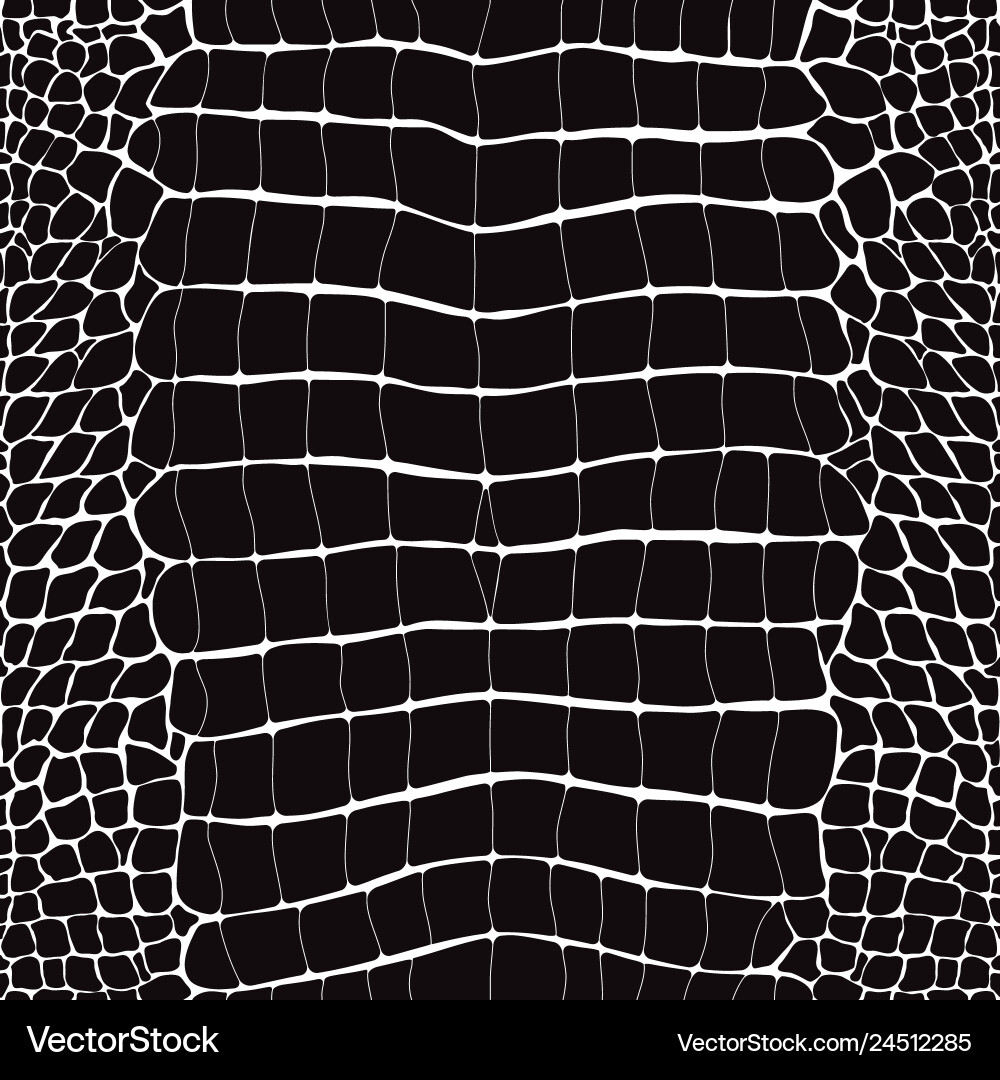 Crocodile skin black and white seamless pattern Vector Image