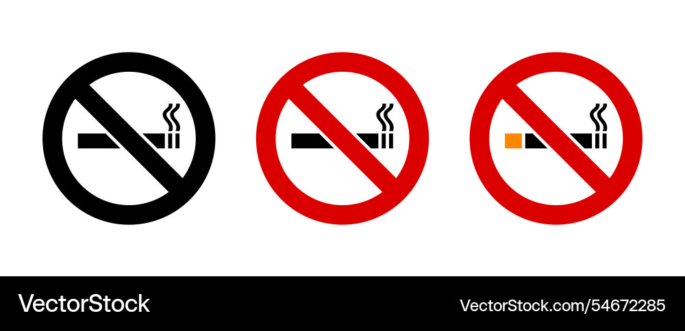 No smoking signs isolated do not smoke Royalty Free Vector