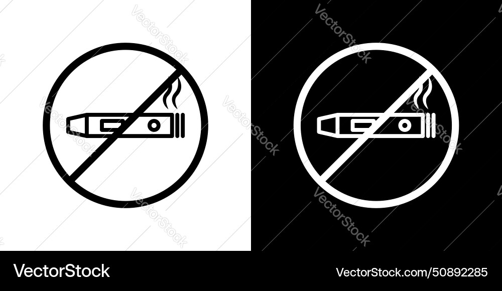 No vaping icon set vape forbidden smoke symbol in Vector Image