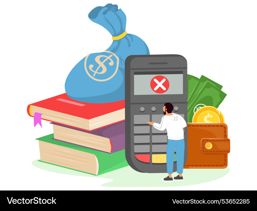 Scholarship program cost calculation cartoon Vector Image