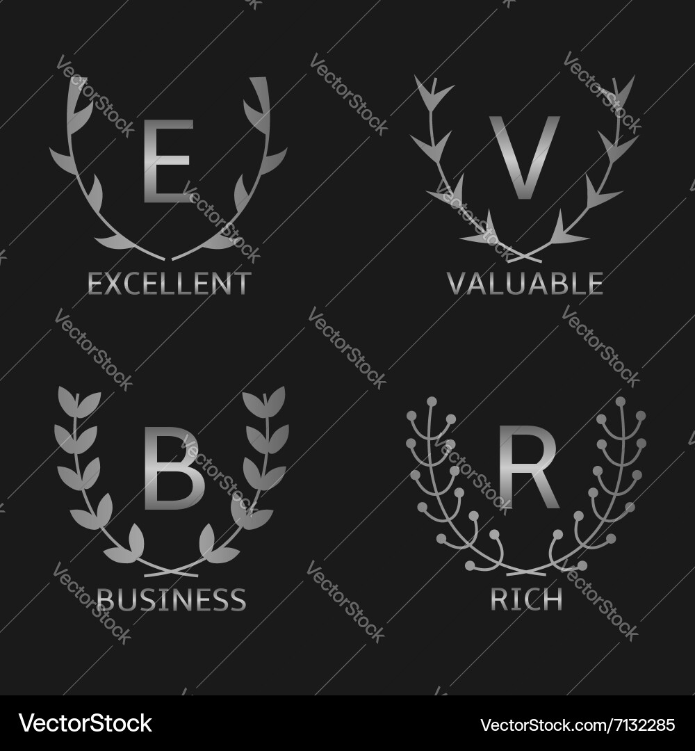Silver award symbols Royalty Free Vector Image