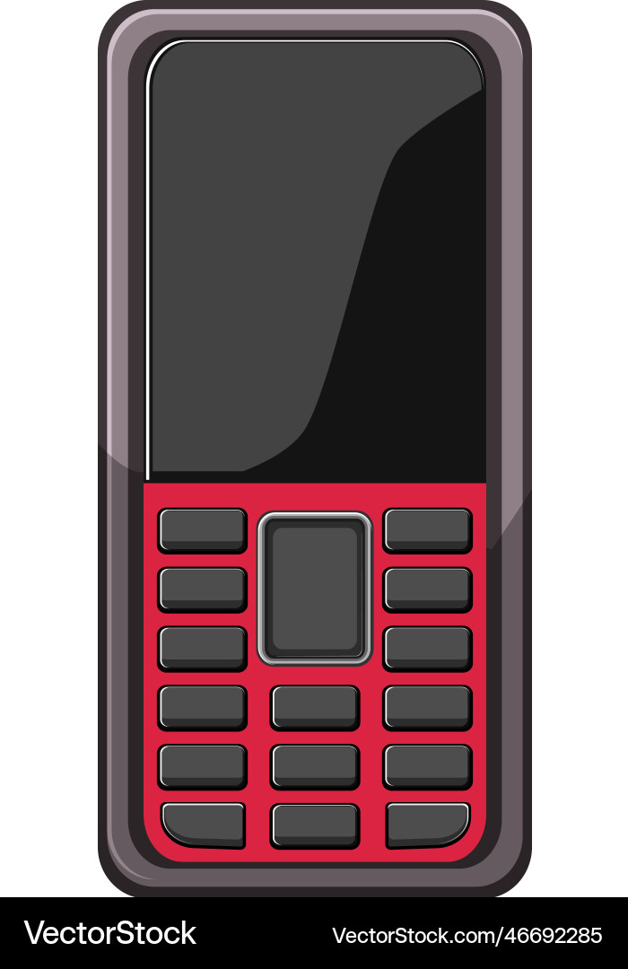 Symbol button phone cartoon Royalty Free Vector Image