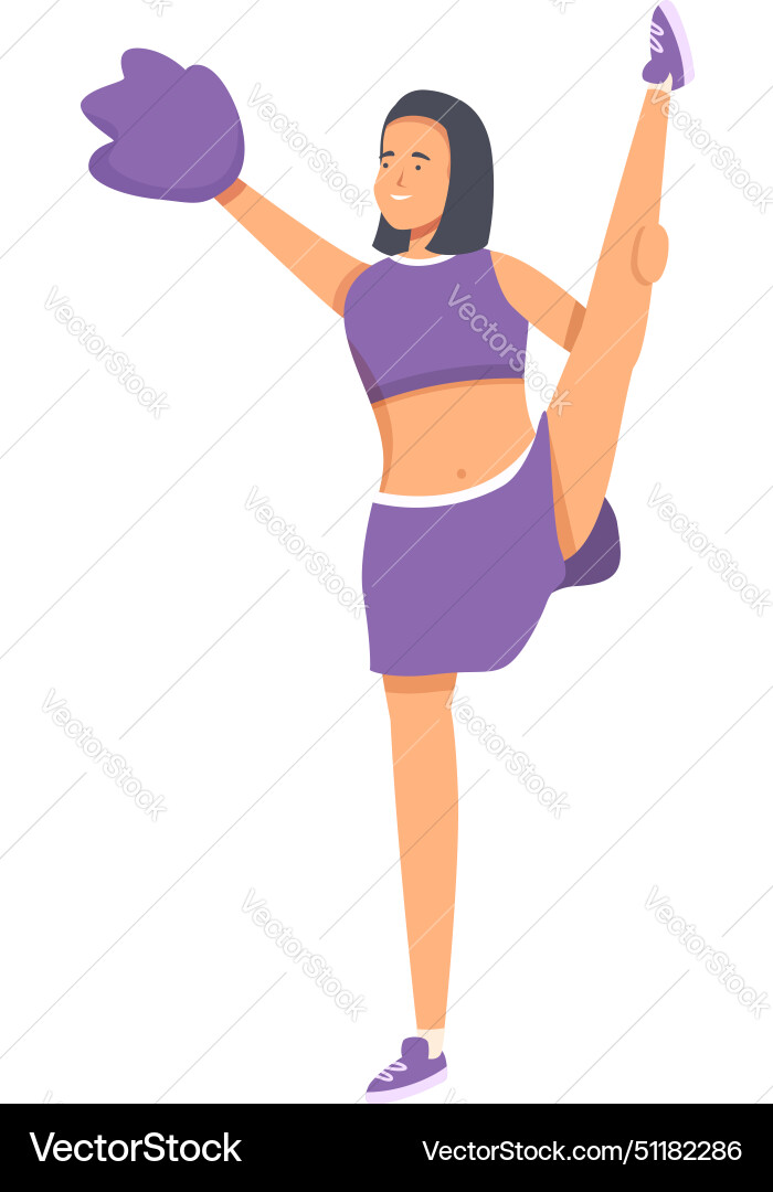 Cheerleader perform icon cartoon healthy Vector Image