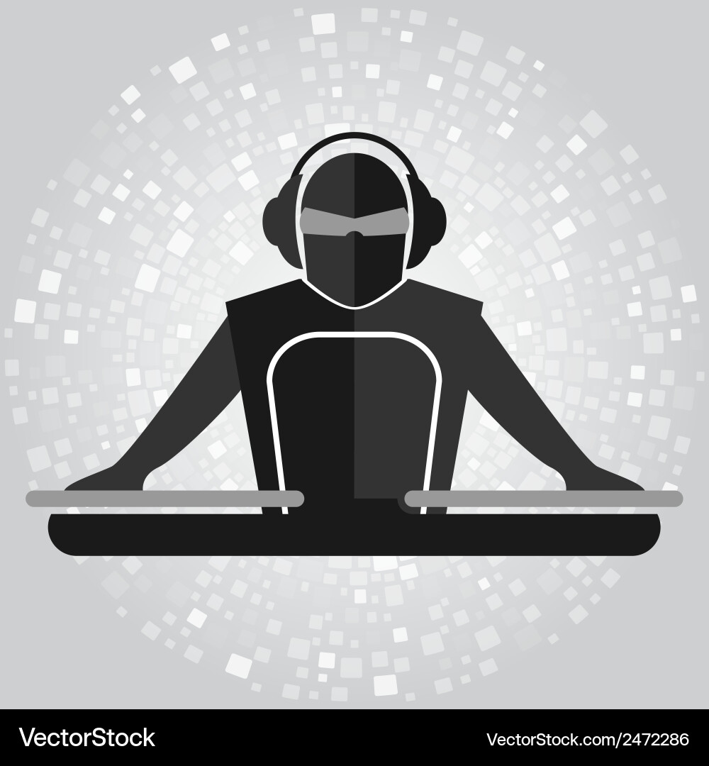 Dj emblem copy Royalty Free Vector Image - VectorStock