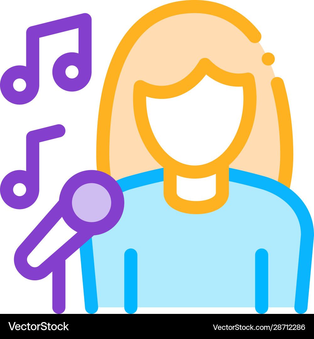 Female singer with microphone sing recital Vector Image