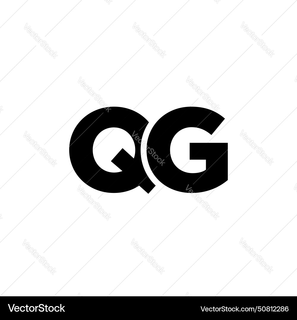 Letter q and g qg logo design template minimal Vector Image