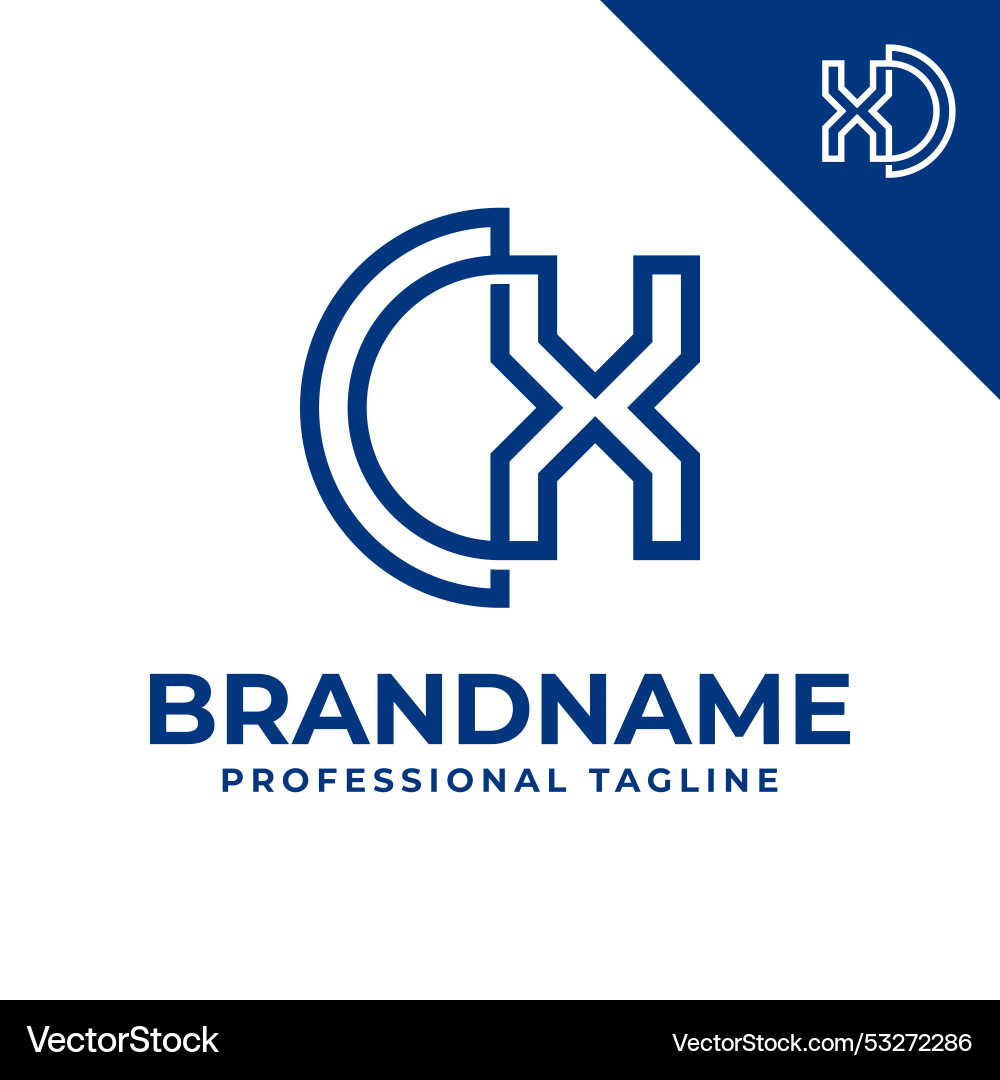 Letters cx or dx monogram logo set for any Vector Image