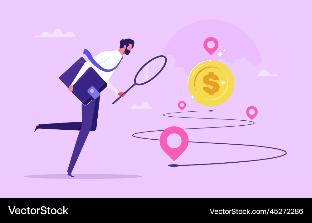 Path to financial success concept flat Royalty Free Vector