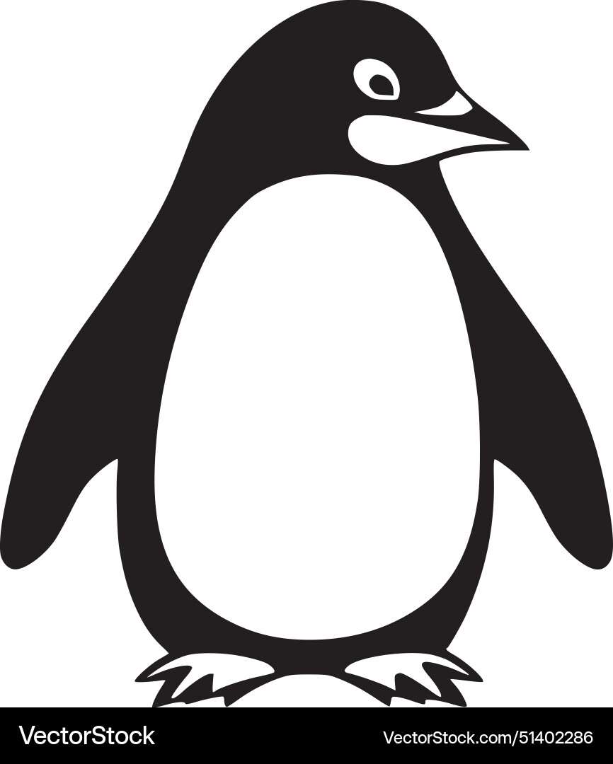 Penguin - minimalist and simple silhouette Vector Image
