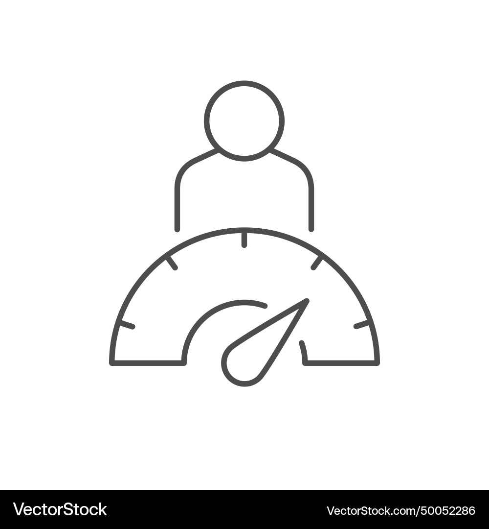 Person performance line outline icon Royalty Free Vector