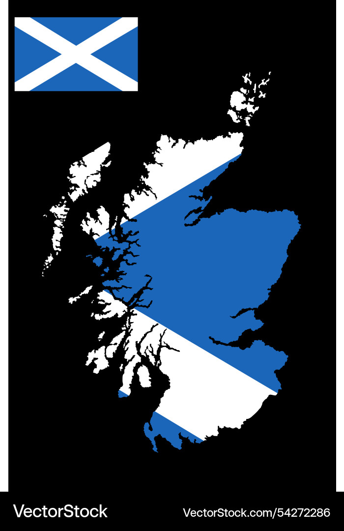 Scotland map flag silhouette Royalty Free Vector Image