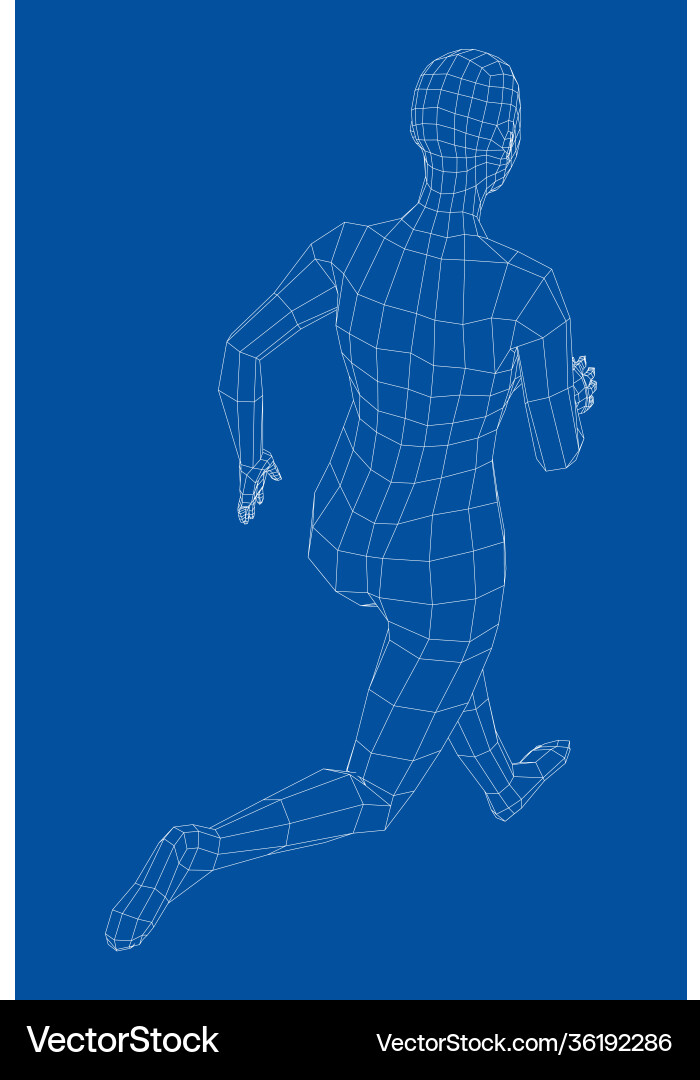 Wireframe running woman Royalty Free Vector Image