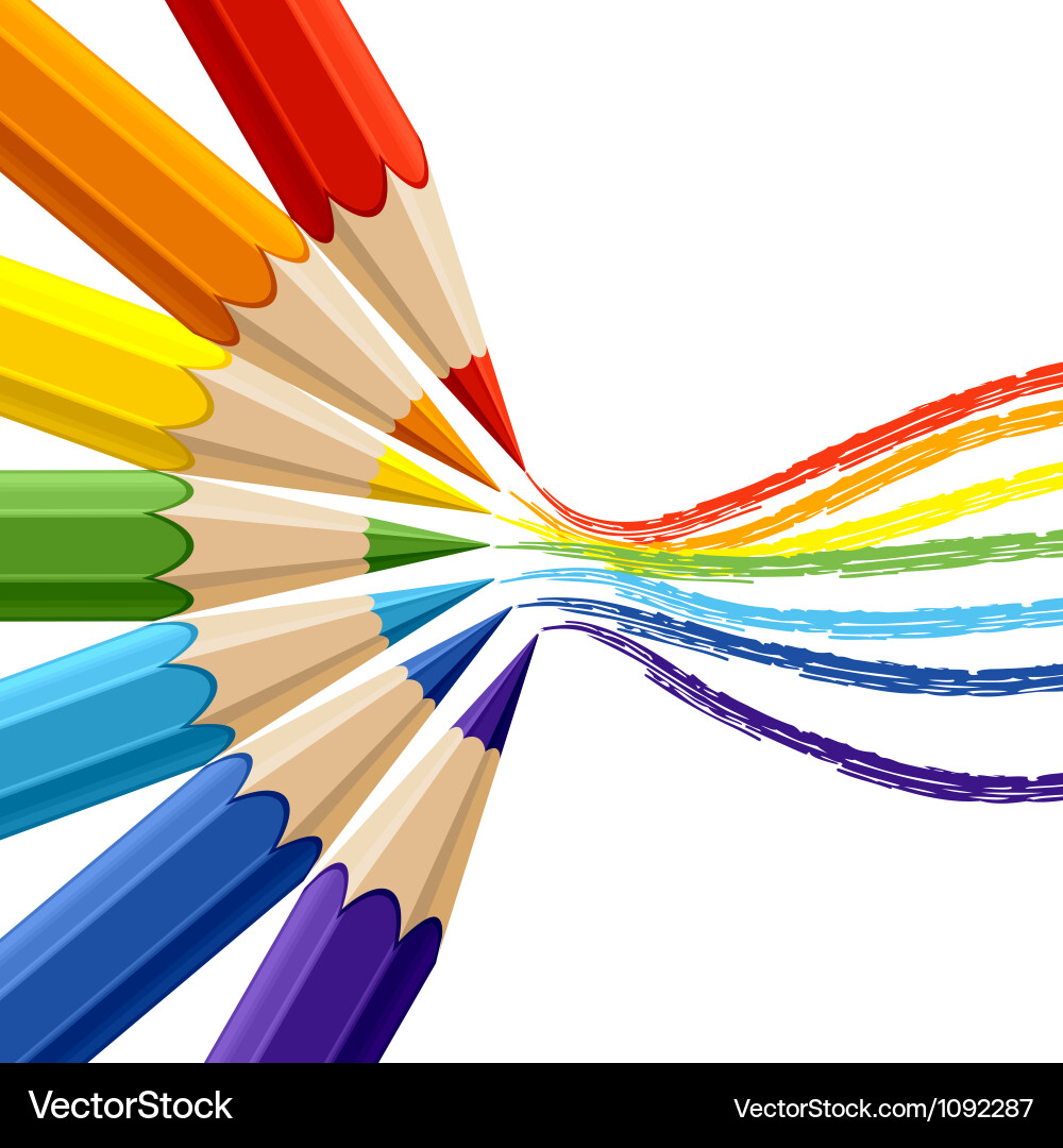 Colorful Pencil Background Royalty Free Vector Image